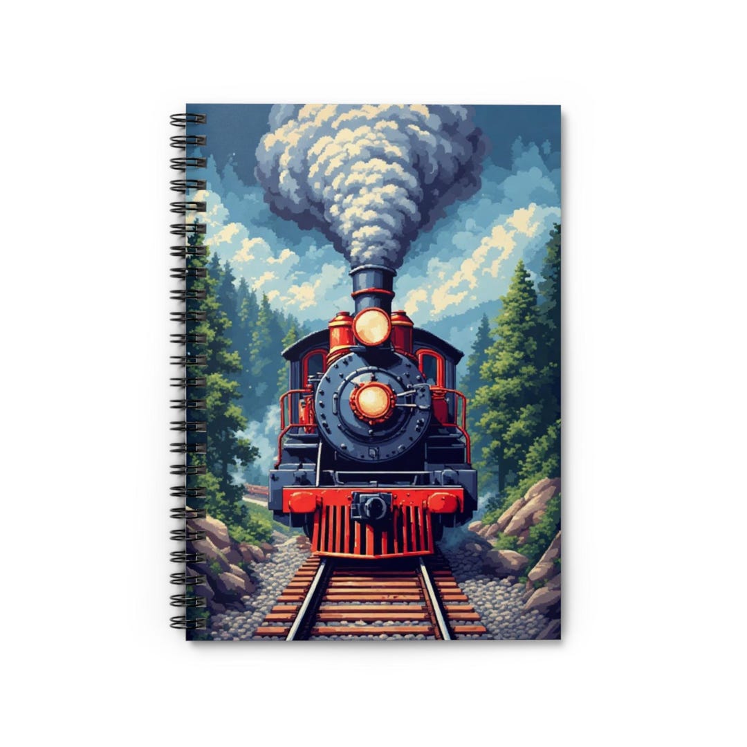 Vintage Train Spiral Notebook - Steam Locomotive Travel Journal - Etsy