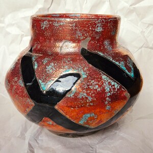 Copper Glazed Raku Pottery Bowl, Studio Pottery Vessel, Listed Artist ...