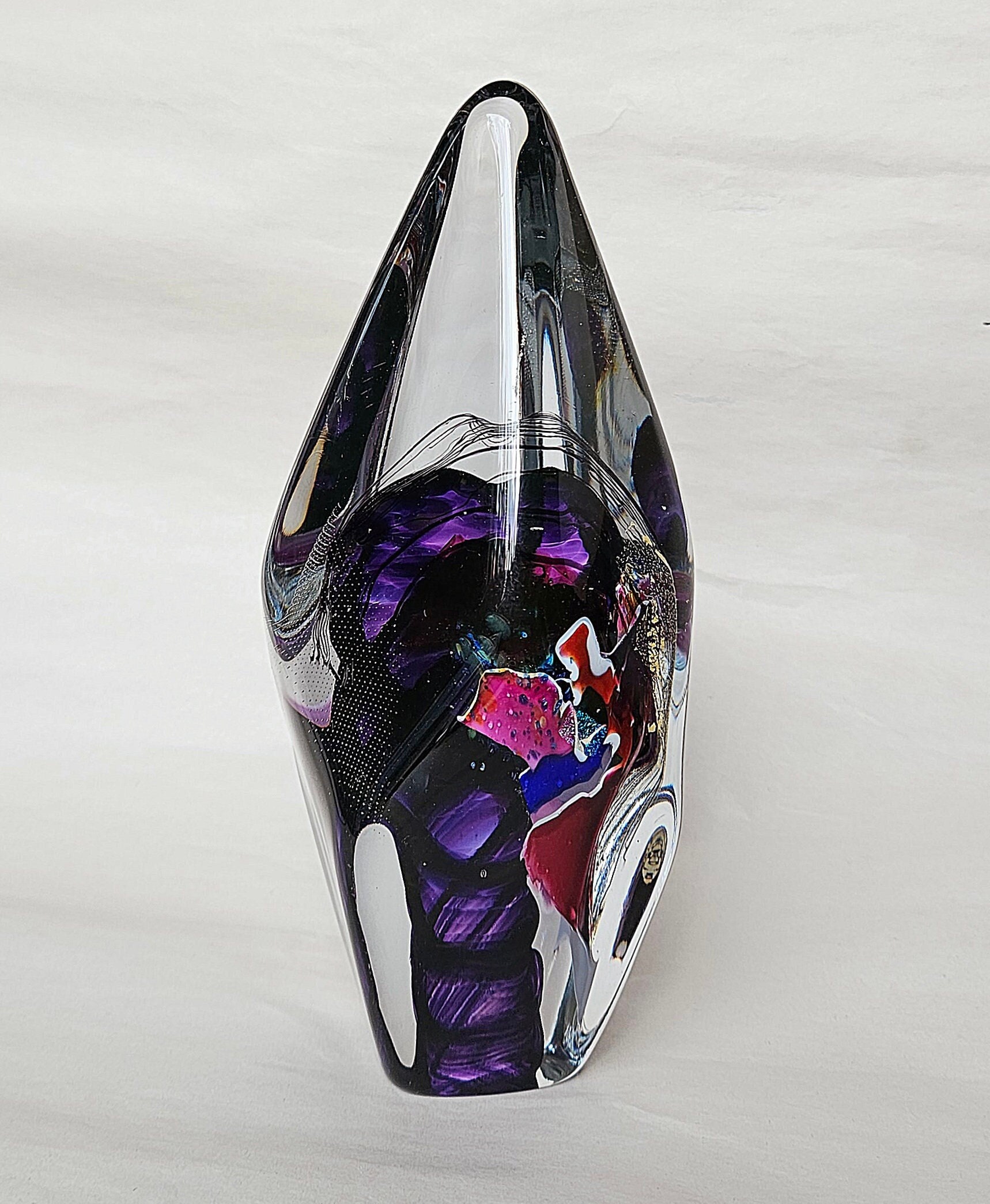 Eric Brakken Art Glass Desktop Sculpture, Monumental Paperweight ...