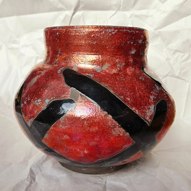 Copper Glazed Raku Pottery Bowl, Studio Pottery Vessel, Listed Artist ...