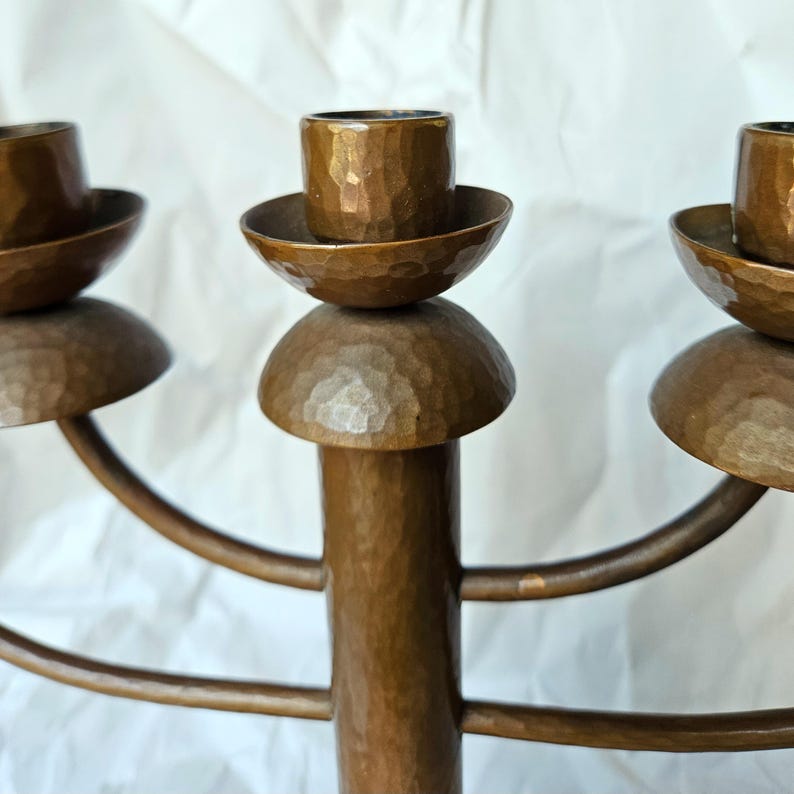 Craftsman Style Hammered Copper Candleabra, Arts & Crafts, Stickley ...
