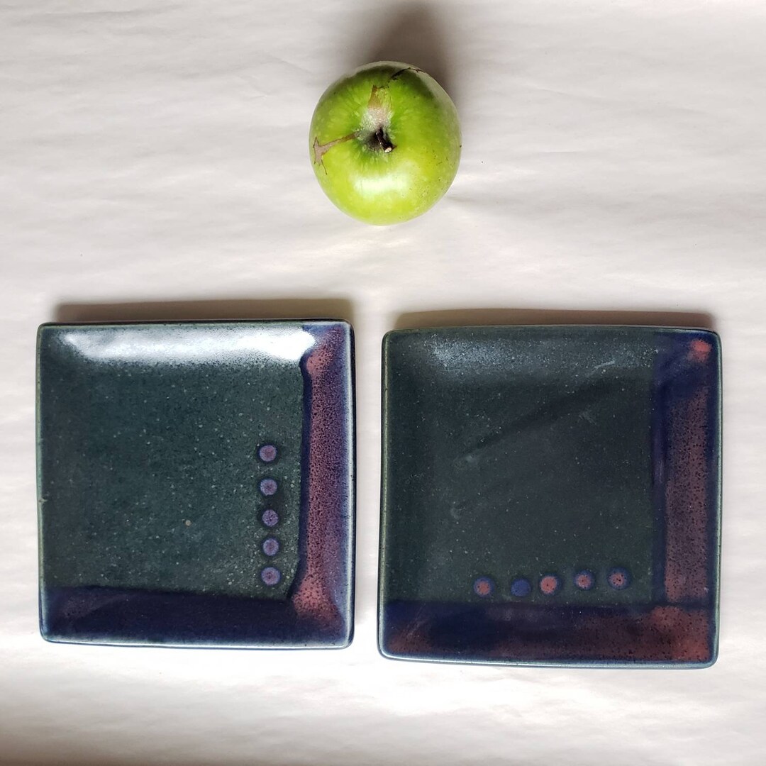 Vintage Handmade Pottery Plates, Studio Pottery Snack Plates, Signed ...