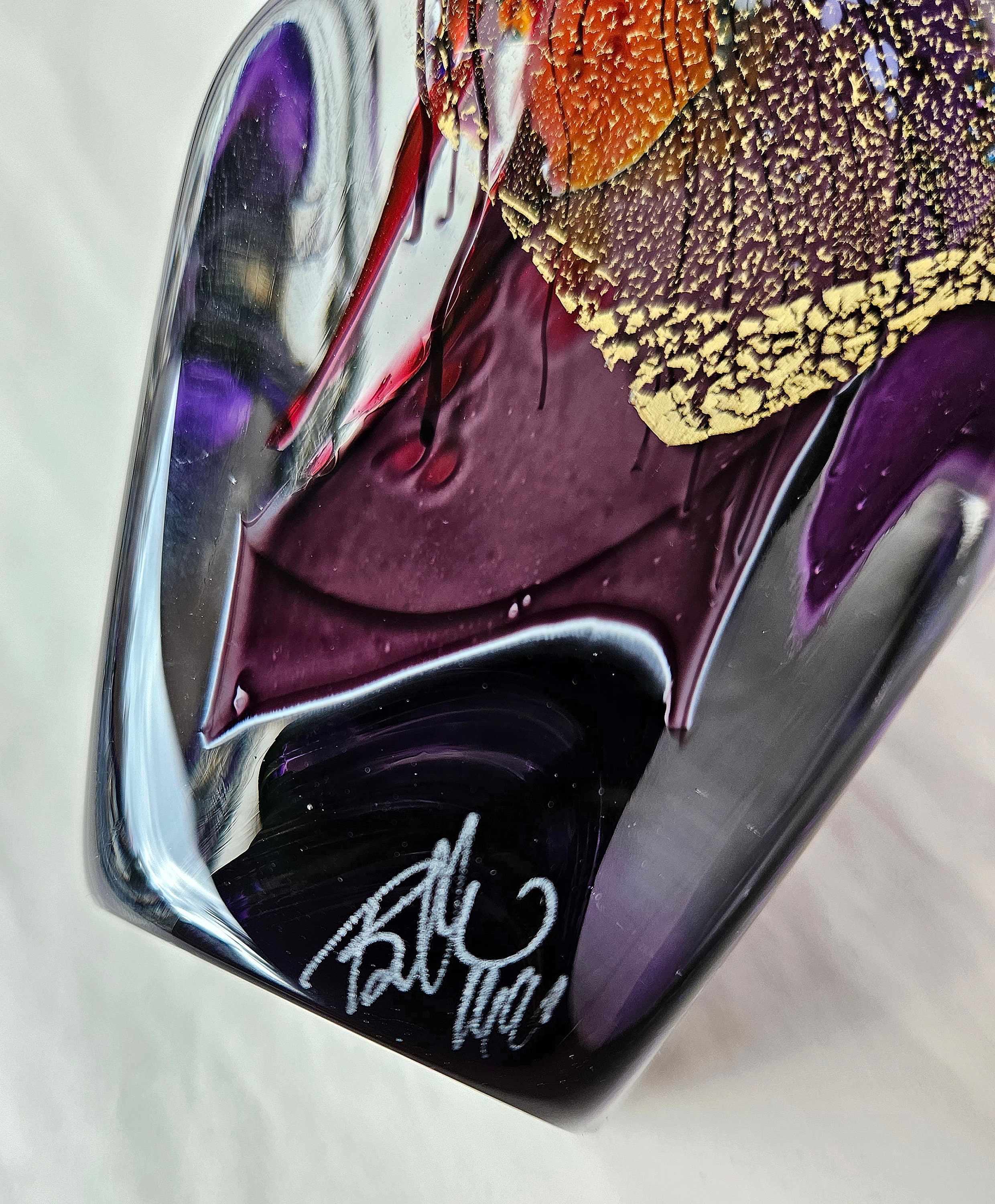 Eric Brakken Art Glass Desktop Sculpture, Monumental Paperweight ...