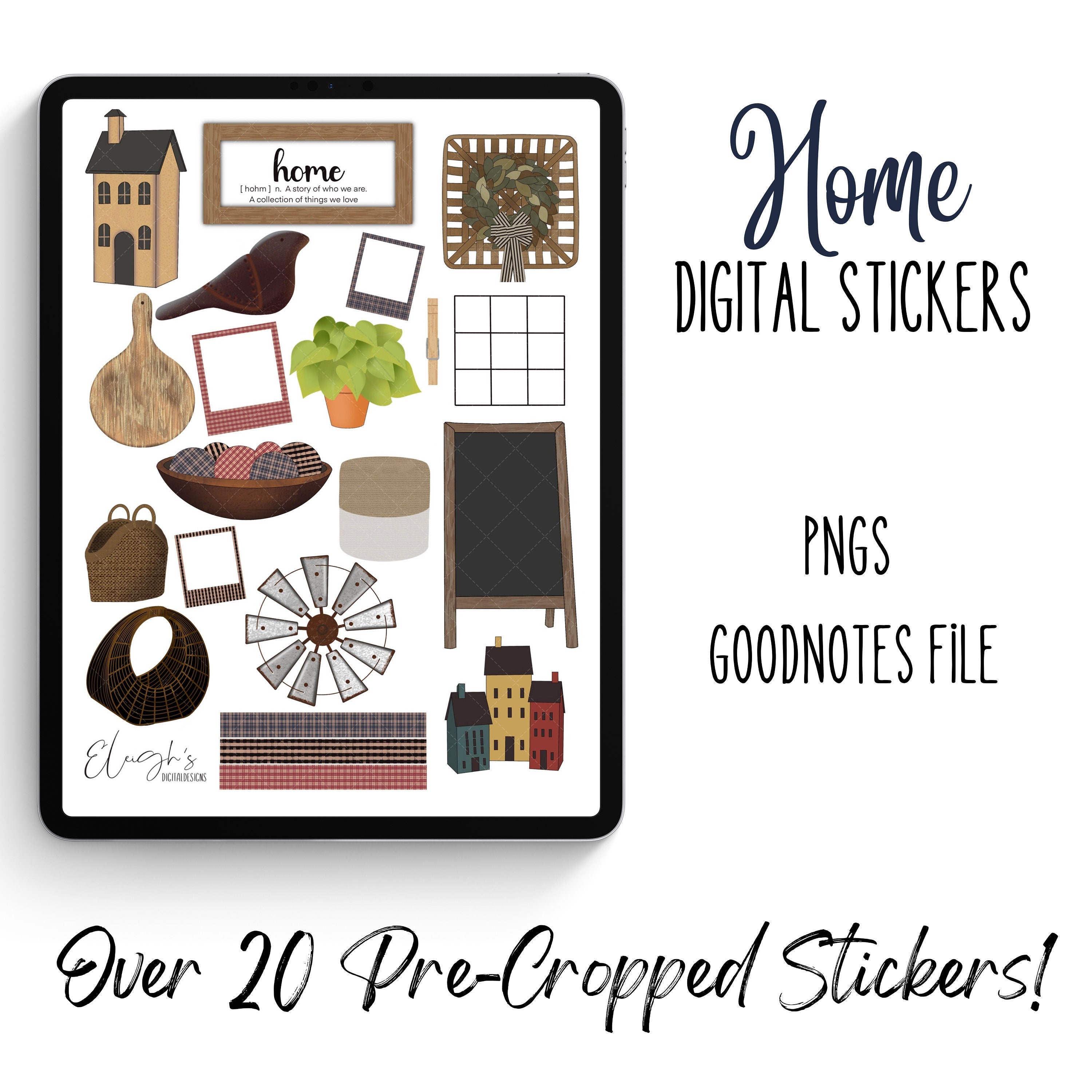 Home Digital Sticker Pack | Farmhouse | Digital Planner Journal ...