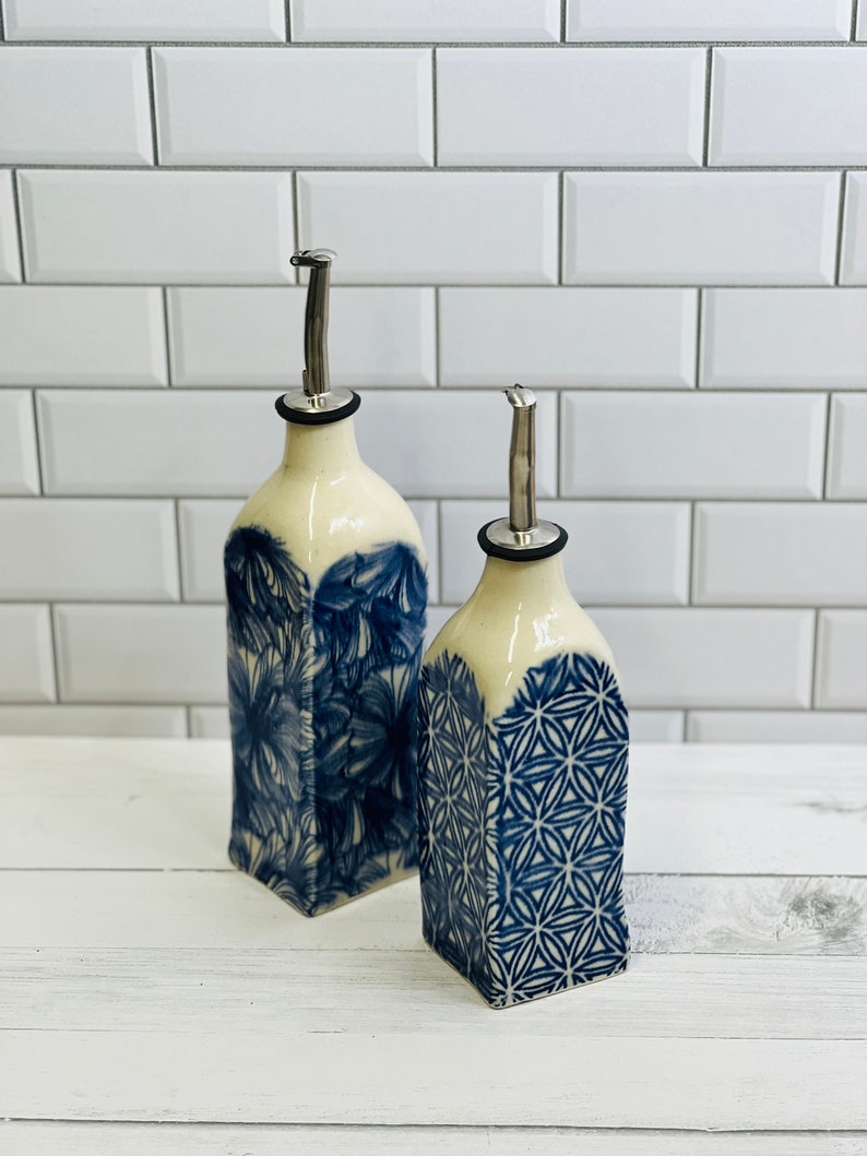 Small Ceramic Olive Oil Bottle Oil Dispenser Vinegar Bottle - Etsy