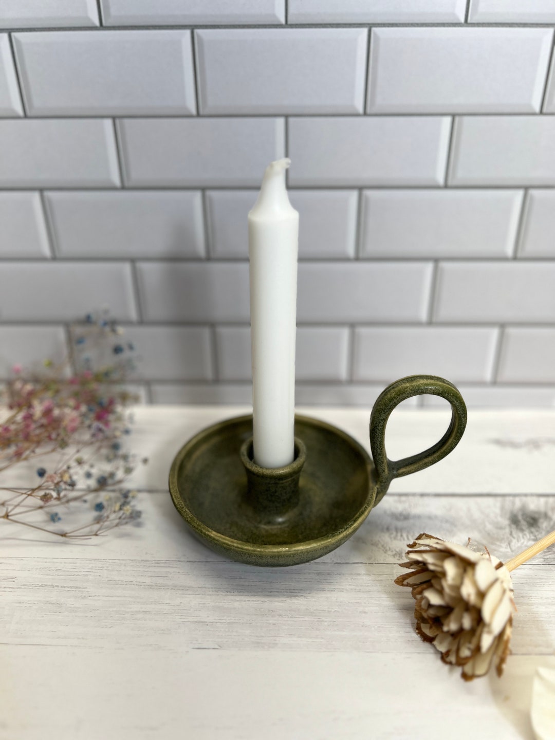 Ceramic Chamberstick Candle Holder, Nordic Style Candle Holder, Palo ...