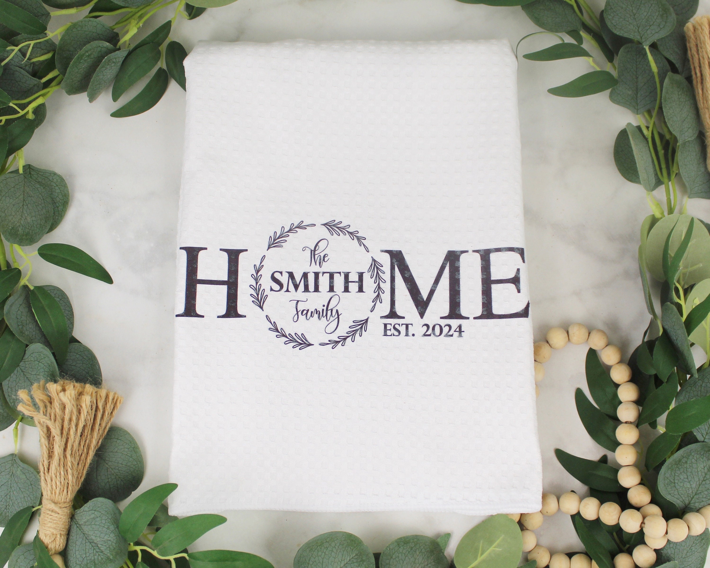 Personalized Family Name Kitchen Towel – Housewarming Gift - Etsy