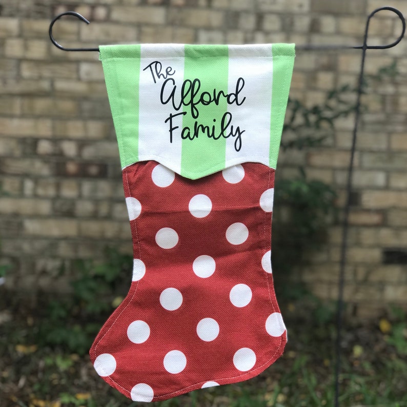 Personalized Christmas Stocking Garden Flag Christmas Yard - Etsy