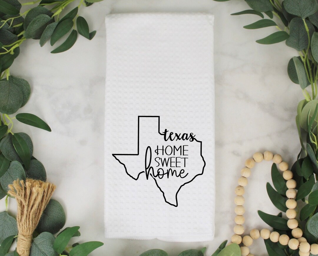 Personalized State Kitchen Towel – Home Sweet Home, Housewarming Gift ...