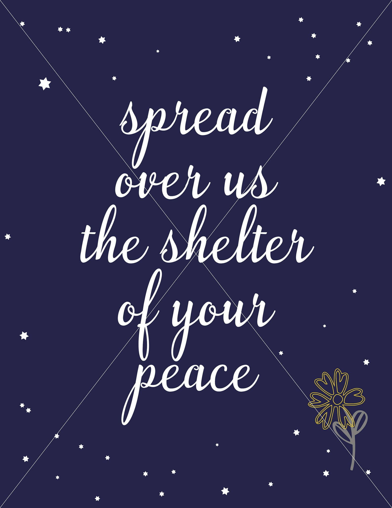 Printable Art - Hashkiveinu Jewish Prayer Blessing - Spread Over Us the ...