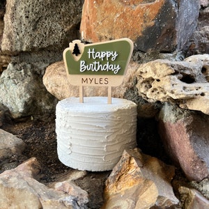 National Park Birthday Cake Topper: Wildlife Camping Theme - Etsy
