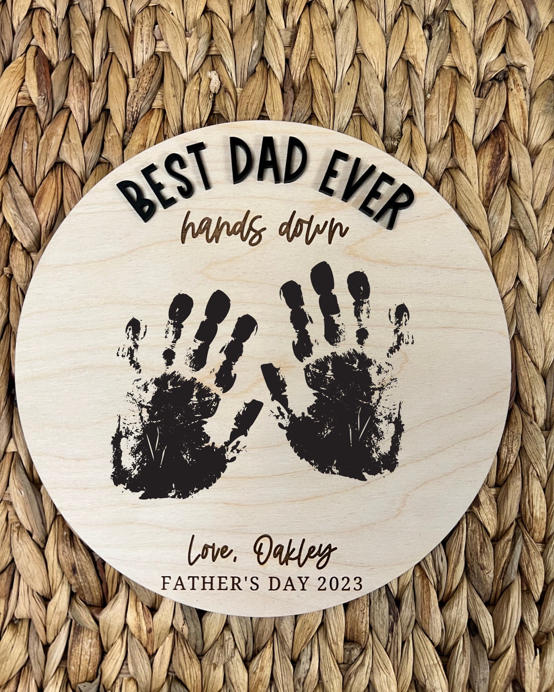 DIY Fathers Day Gift, Fathers Day Handprint Sign, Fathers Day Gift ...