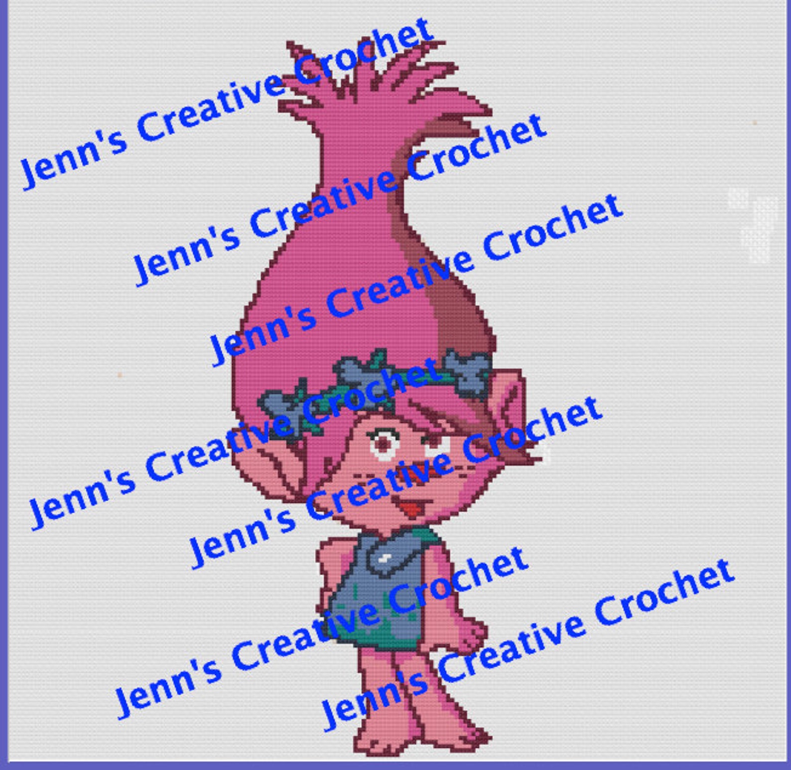 Poppy Full Body Troll Sc Throw GRAPH - Etsy