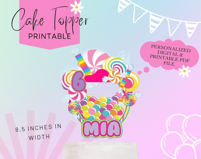 Candy Cake Topper Candy Cake Topper - Etsy