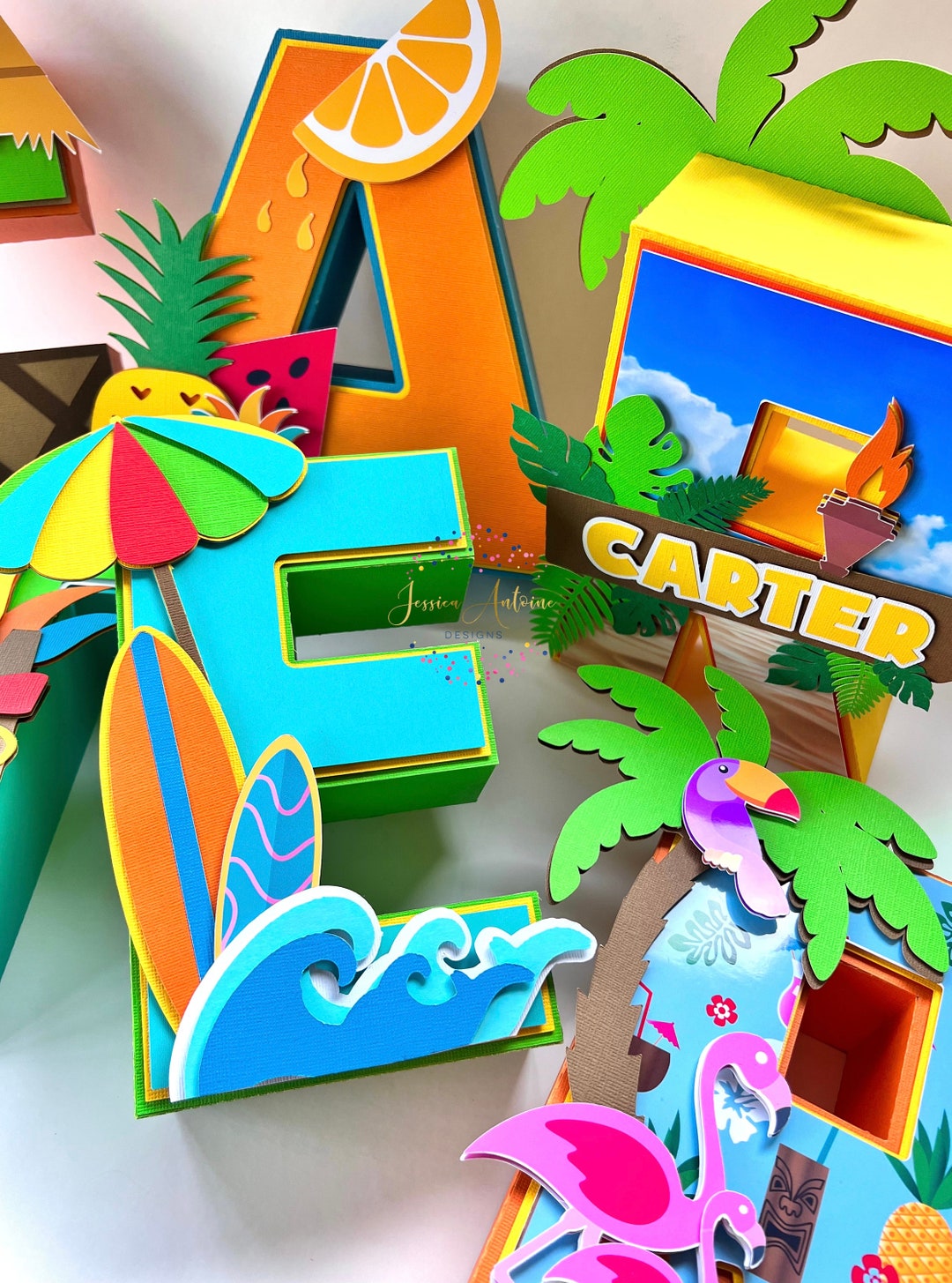 Luau 3D Letters - Hawaiian 3D Letters - Luau Party - Etsy