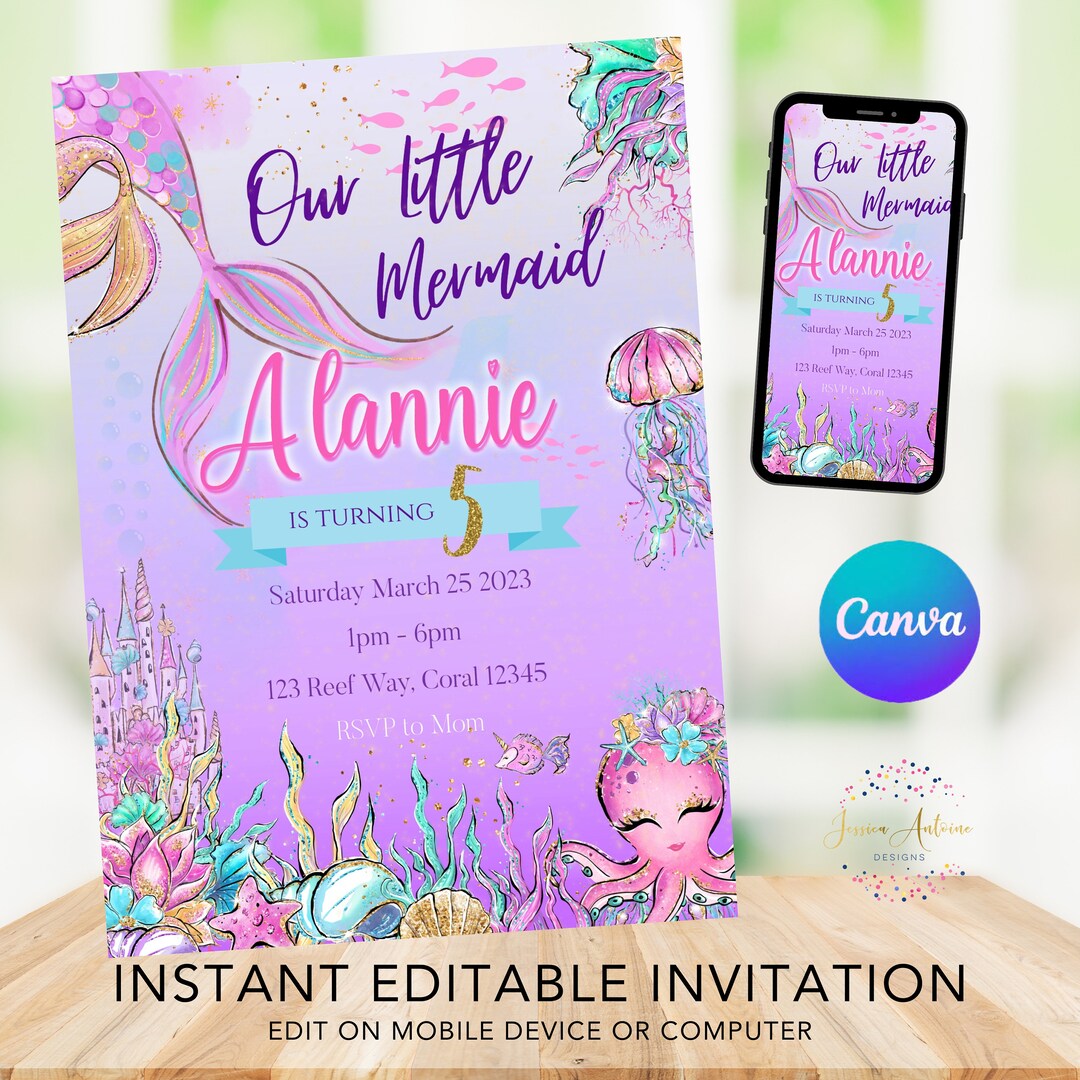 Our Little Mermaid Invitation - Etsy