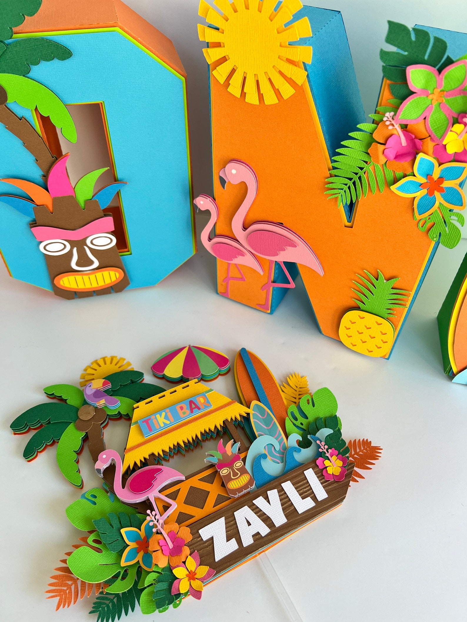 Luau 3D Letters Hawaiian 3D Letters Luau Party - Etsy