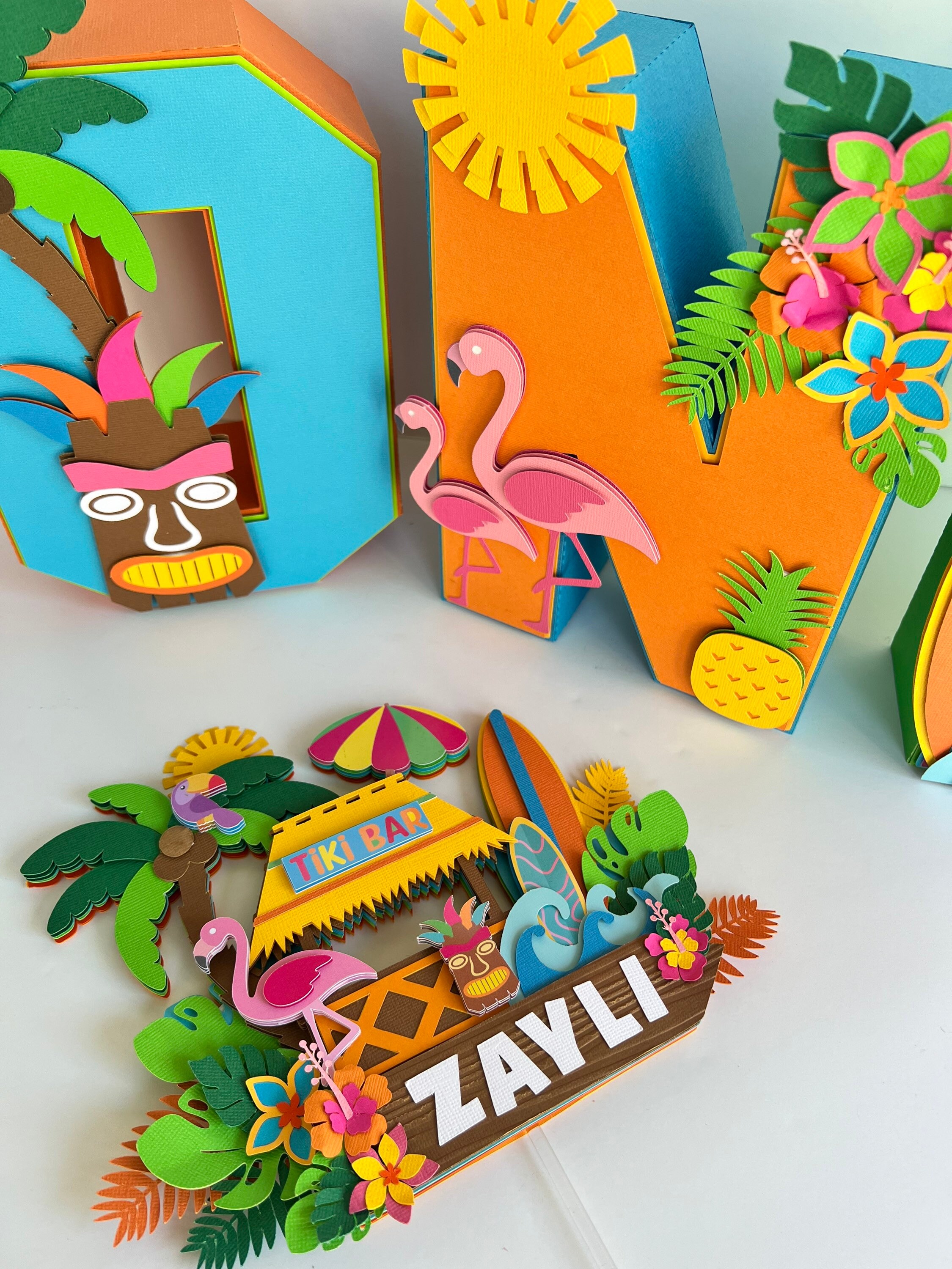 Luau 3D Letters Hawaiian 3D Letters Luau Party - Etsy