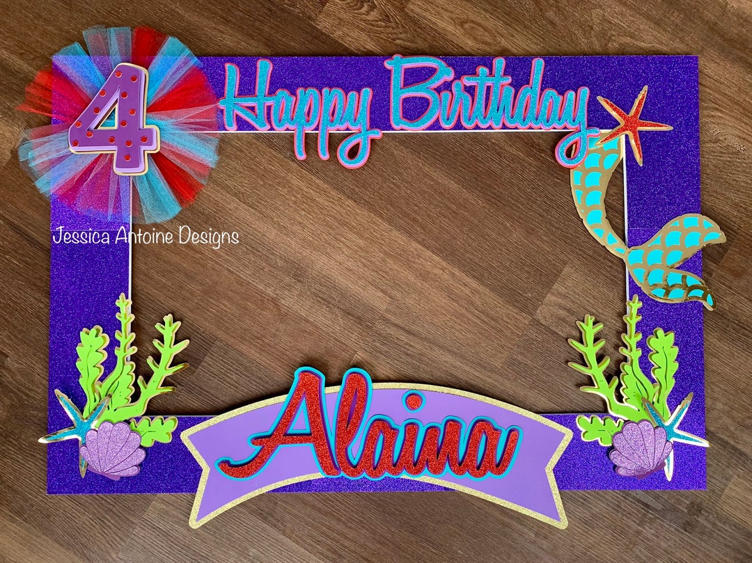 Mermaid Selfie Frame Under the Sea Selfie Frame Mermaid Birthday Party ...
