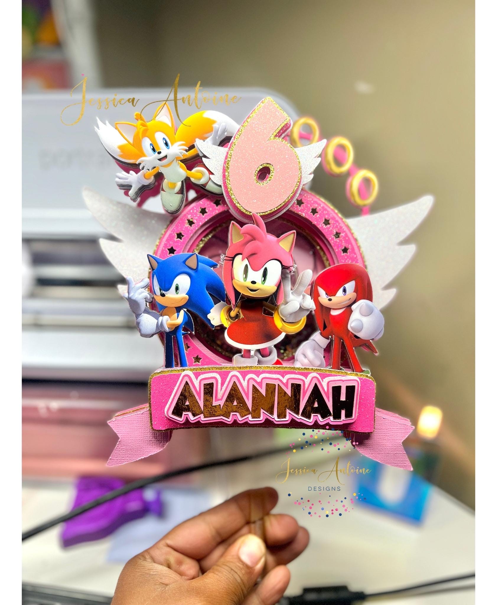 Amy Rose Cake Topper - Sonic Cake Topper - Pink Hedgehog Cake Topper - Etsy