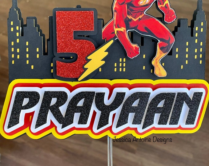 Flash Topper Birthday Cake Topper Flash Themed Cake - Etsy