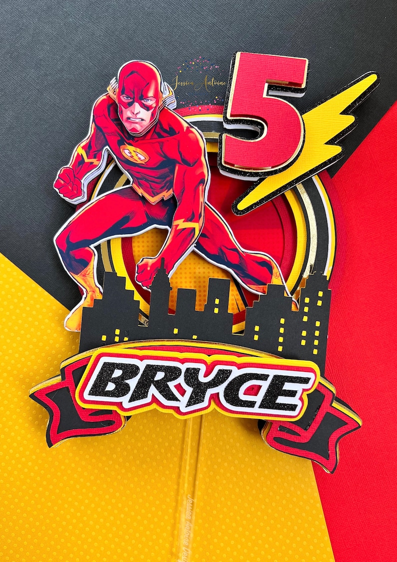 Flash Topper- Birthday Cake Topper- Flash Themed Cake Decoration - Etsy