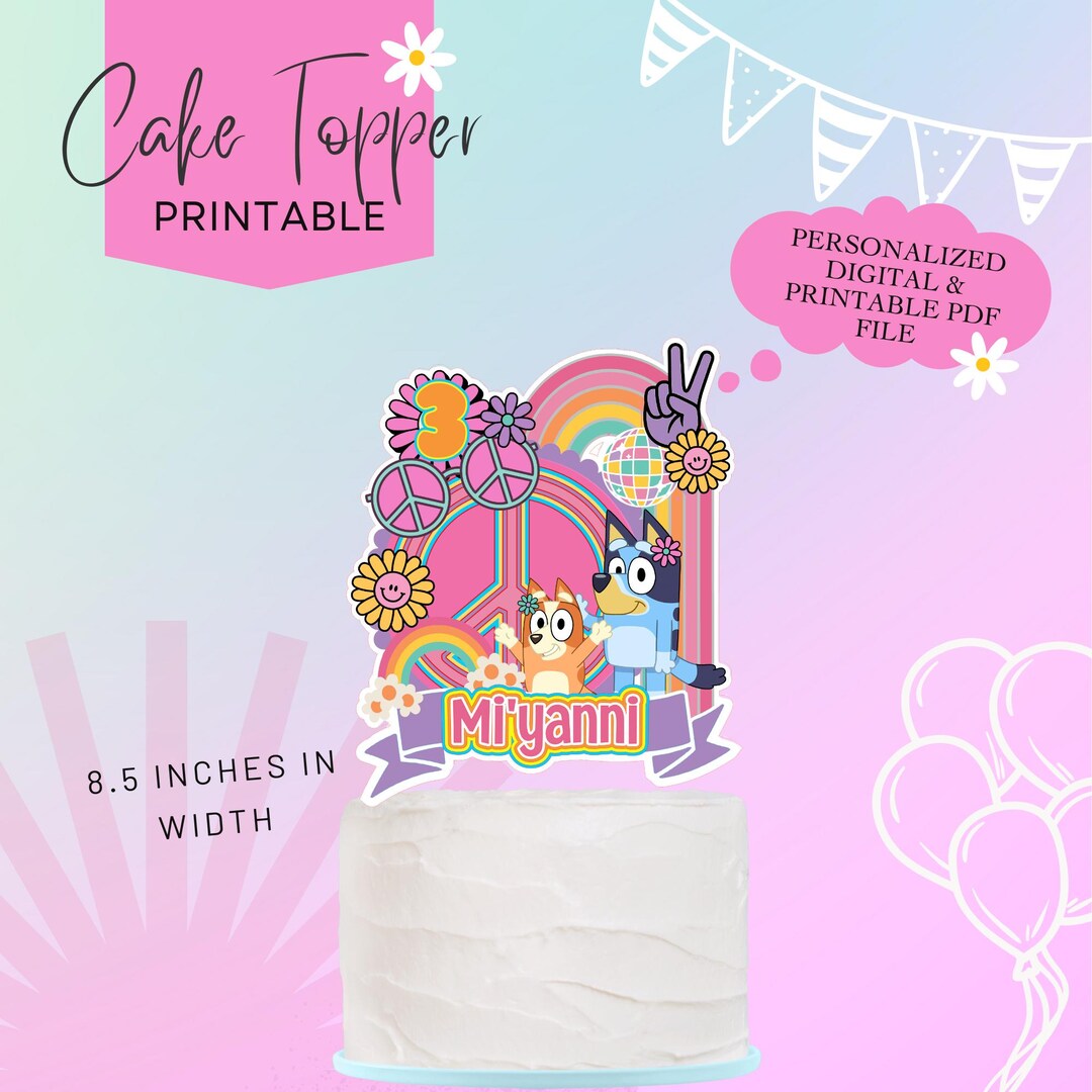 Groovy Printable Cake Topper - Made to Order - Digital Cake Topper - Etsy