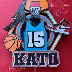 Basketball Cake Topper- Sports Cake Topper- Birthday Cake Topper ...