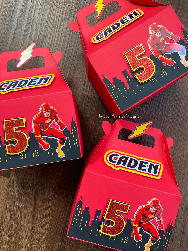 Flash Favor Box Flash Birthday Flash Party Favor Custom | Etsy
