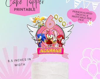 Amy Rose Cake Topper/ Sonic the Hedgehog Cake Topper/ Amy Rose Party ...