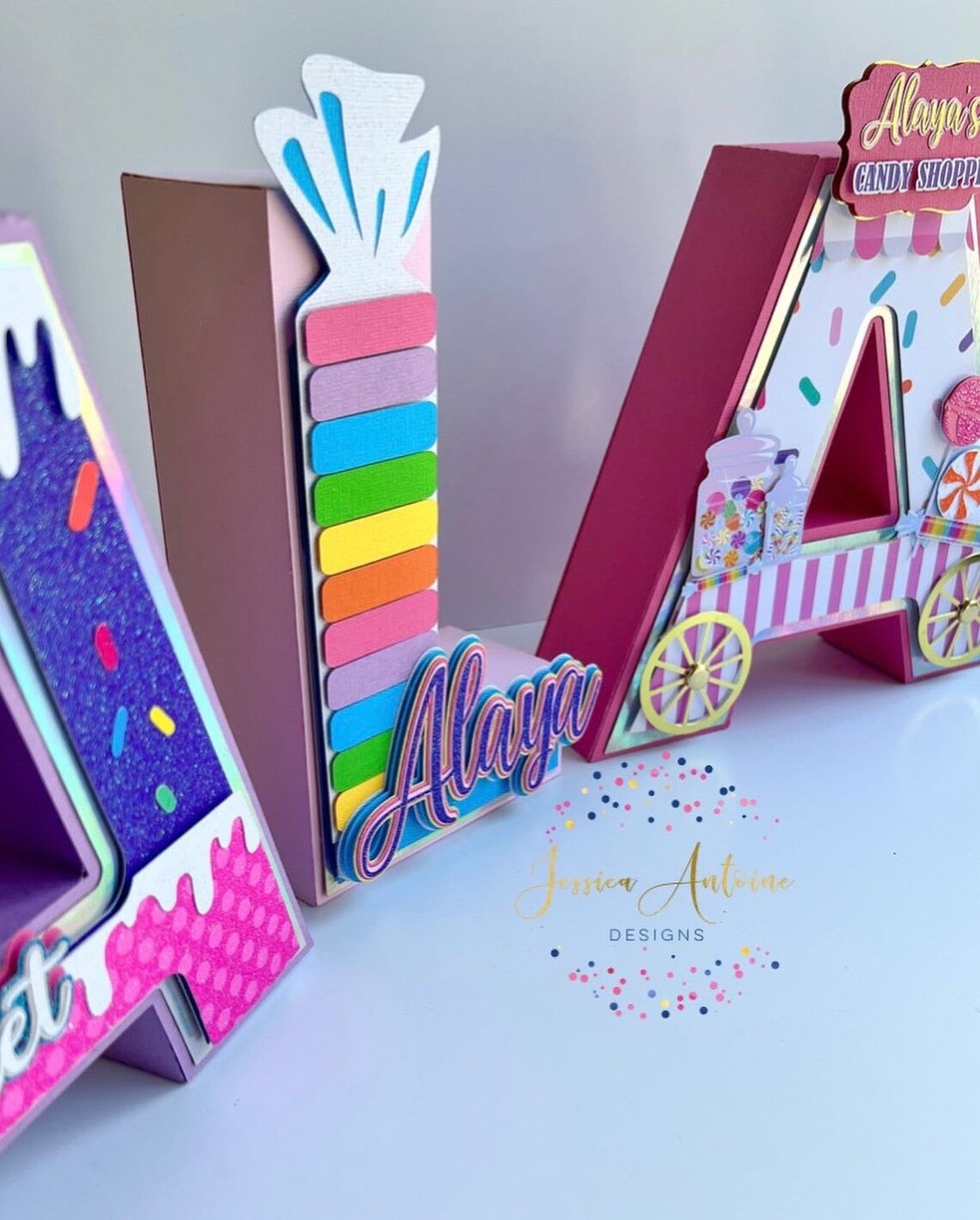 Candy 3d Letters Candy Party Letters - Etsy