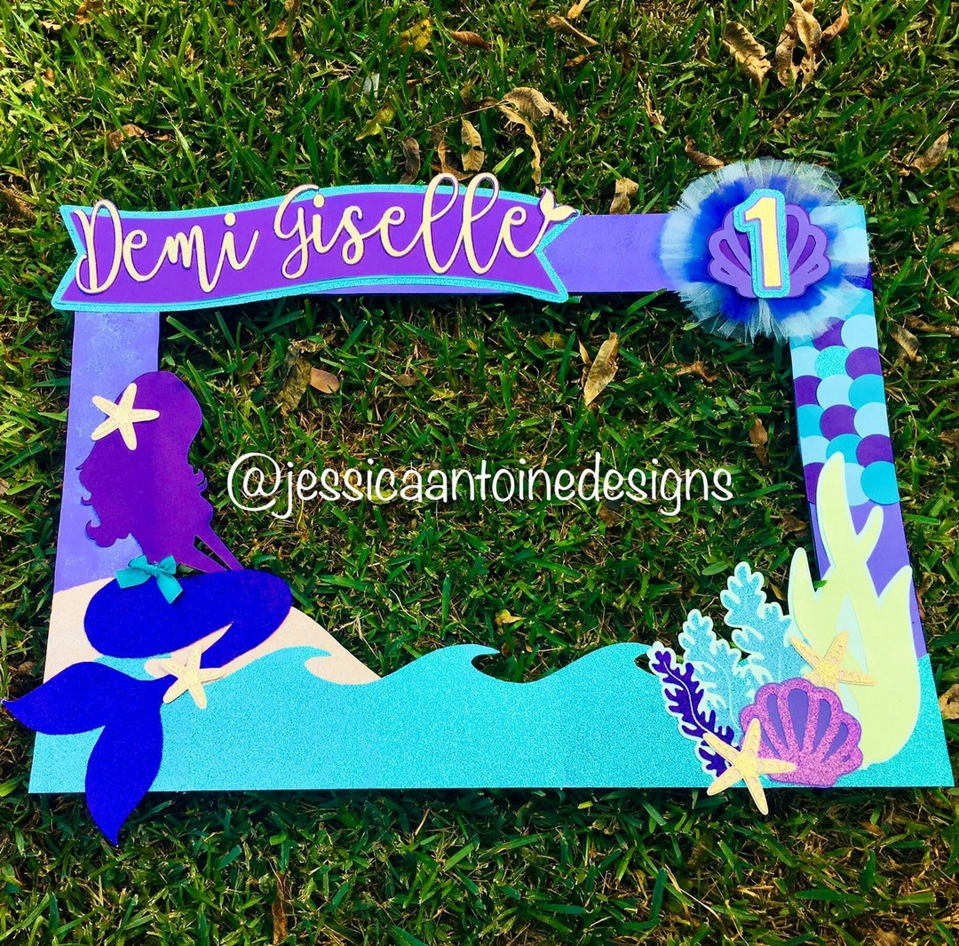 Under the Sea Selfie Frame-personalized Mermaid Frame Mermaid Themed ...