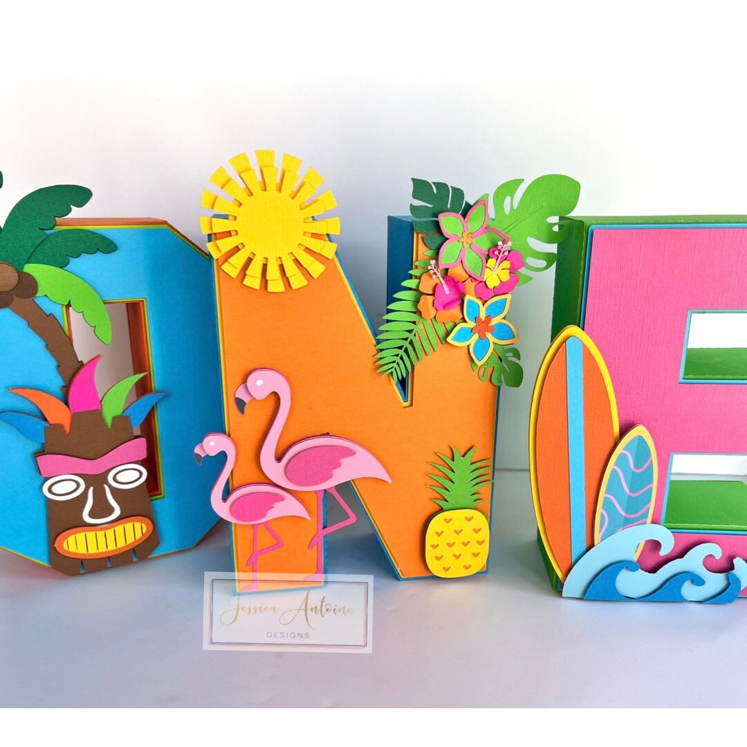 Luau 3D Letters Hawaiian 3D Letters Luau Party - Etsy