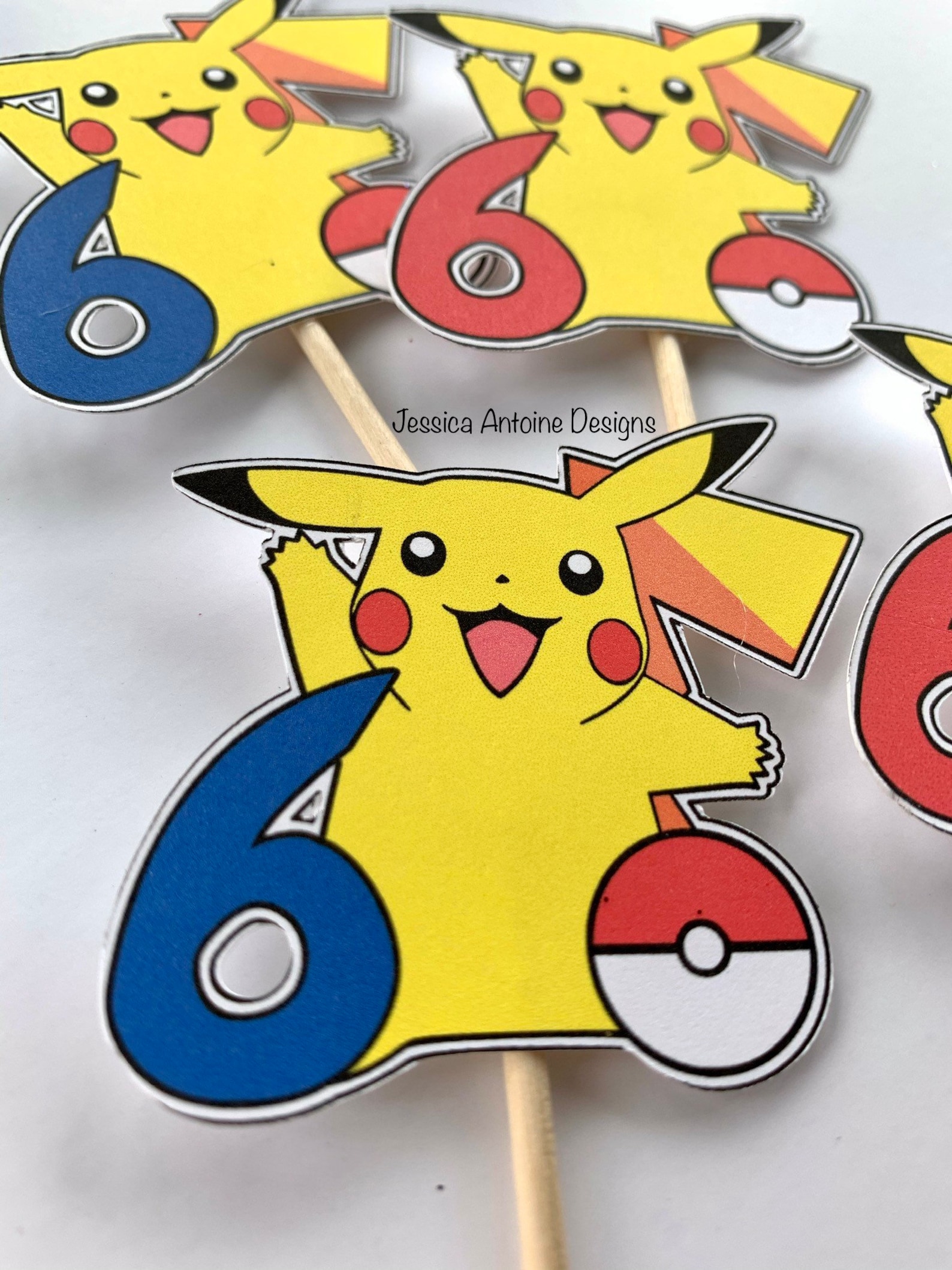 Pikachu Cupcake Topper CupCake Topper Birthday Cupcake | Etsy