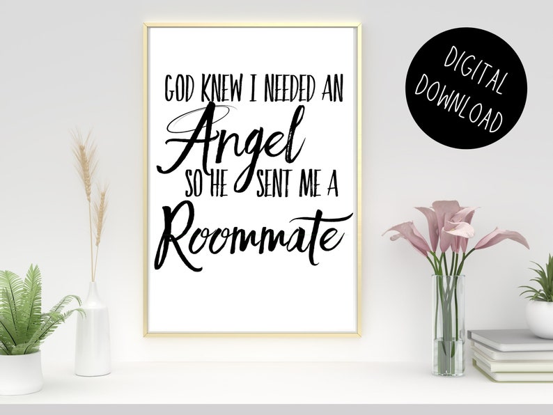 Roommate Sign Printable Digital Wall Art Roomie Gift - Etsy