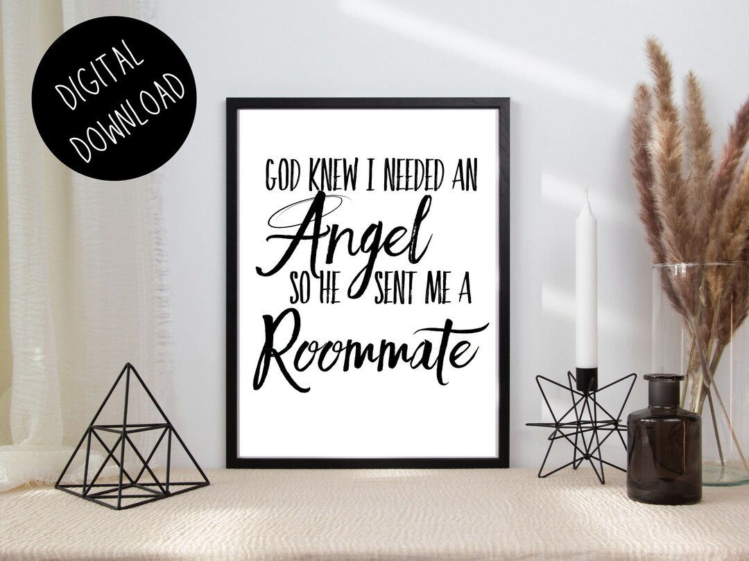 Roommate Sign Printable Digital Wall Art Roomie Gift Instant Download ...