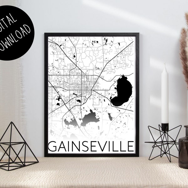 Gainesville Fl Wall City Map Art - Etsy