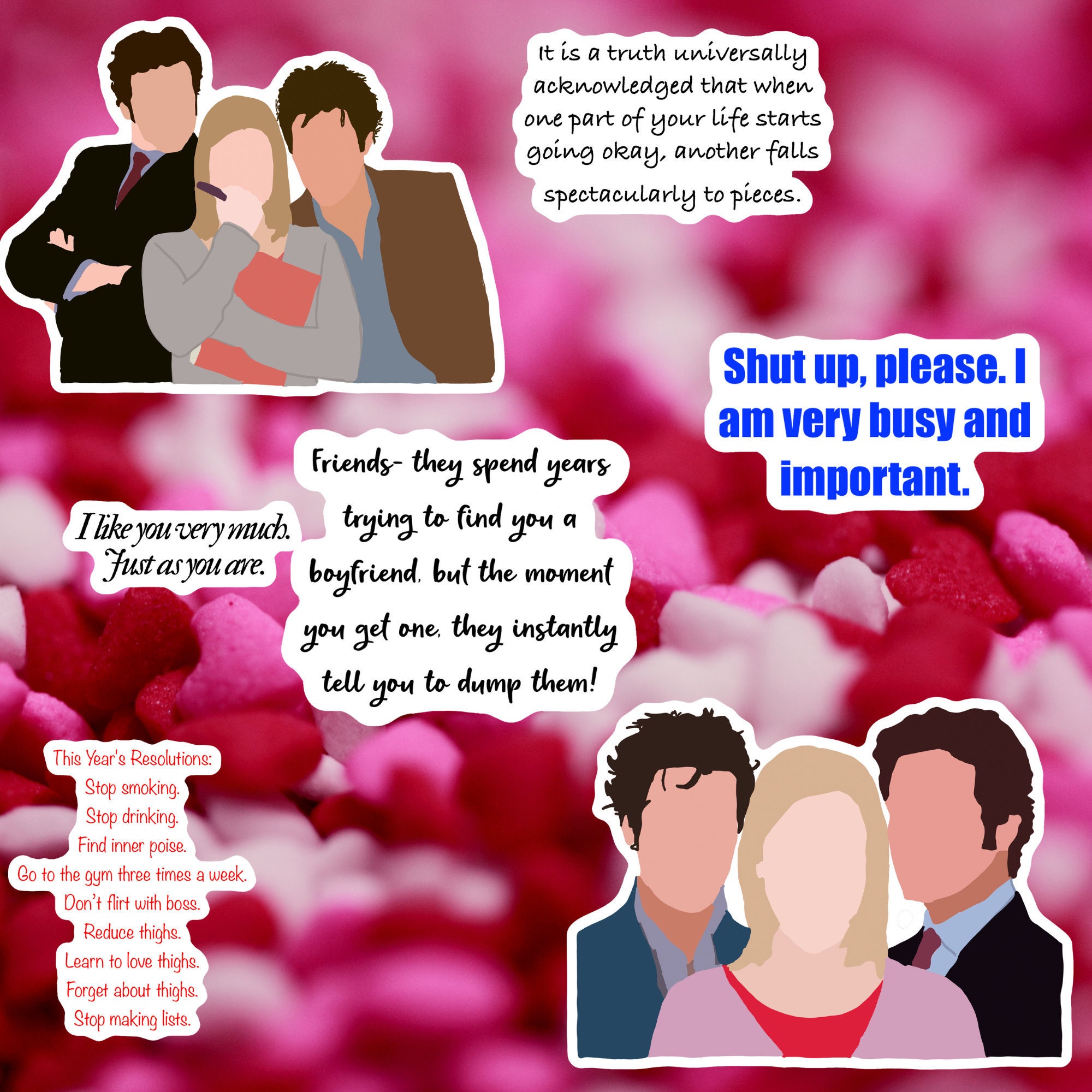 Bridget Jones Stickers Movie Stickers Laptop Stickers | Etsy