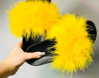 Fluffy slides | Etsy