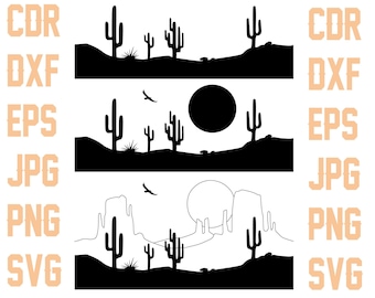 Papercraft desert scenic -image-design-print-cut-laser- eps-dxf-png-svg ...