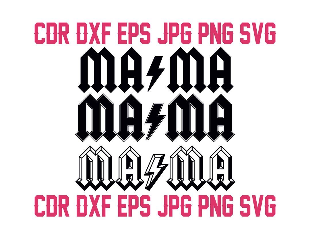 Rock Mama Svg Cut File, Instant Download Rock N Roll Mom Shirt ...