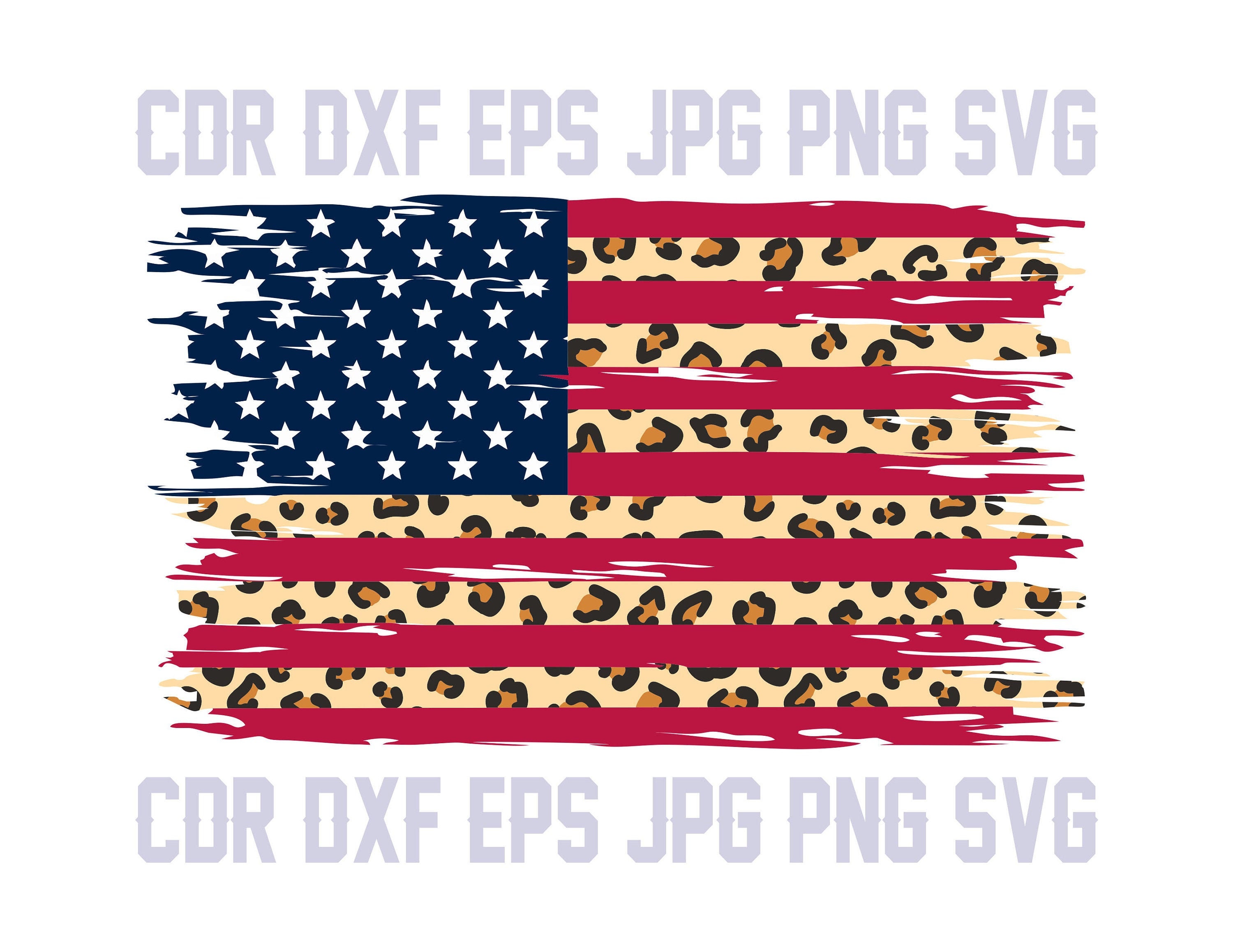 Leopard Flag Svg Leopard Print Svg Cheetah US Flag Print - Etsy UK