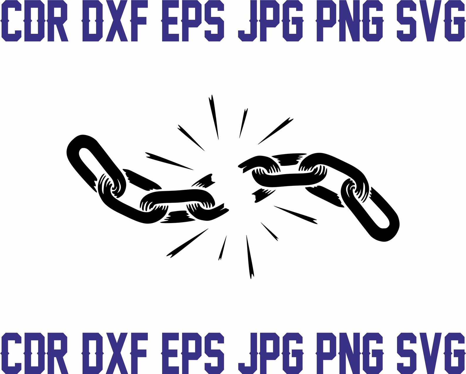 Broken Chains Svg, Vector Chain Silhouette, Chain Clipart, Freedom ...