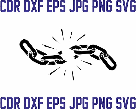 Broken Chains Svg Vector Chain Silhouette Chain Clipart - Etsy