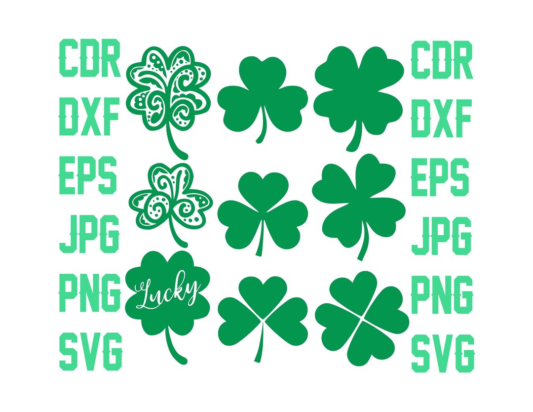 Digital Shamrock Svg Cutting Files, St Patricks Day Svg Download Files ...