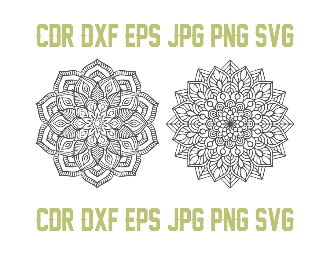 Mandala Svg Cutting Files, Vector Mandala Silhouette, Zentangle Instant ...