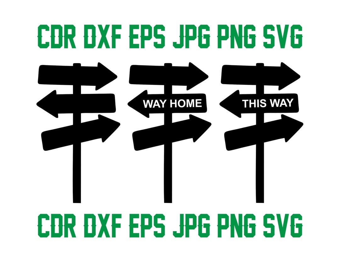 Road Sign Svg Cutting Files, Digital Way Sign Instant Download ...