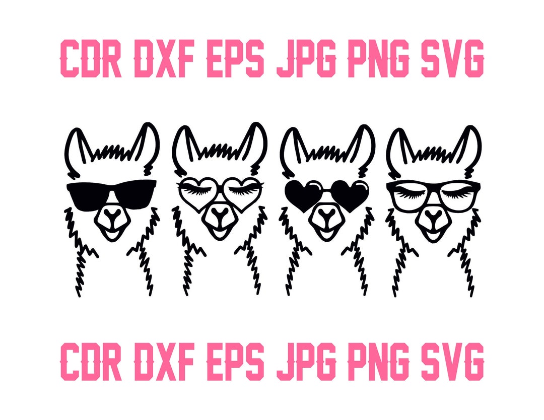 Llama Face Svg Files for Cut, Digital Alpaca Tshirt Design, Instant ...