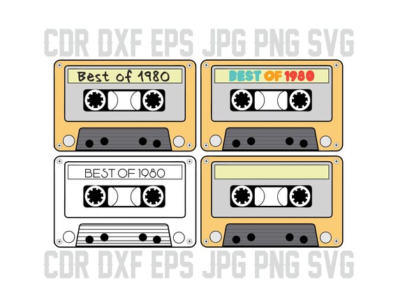 Vector cassette tape svg cut files instant download vintage | Etsy