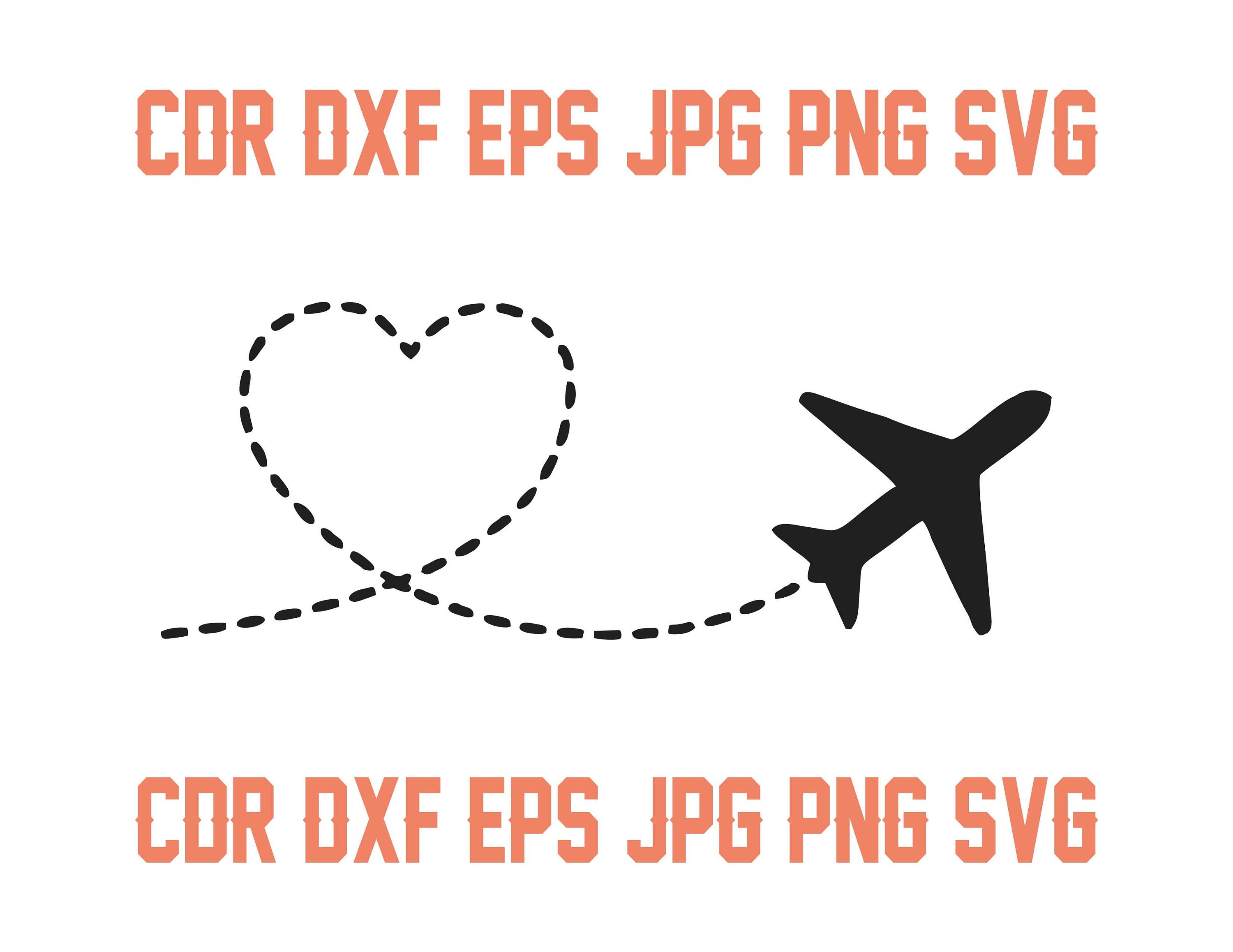 Plane Svg Cut File, Airplane Dxf Clipart Silhouette, Digital Airplane ...